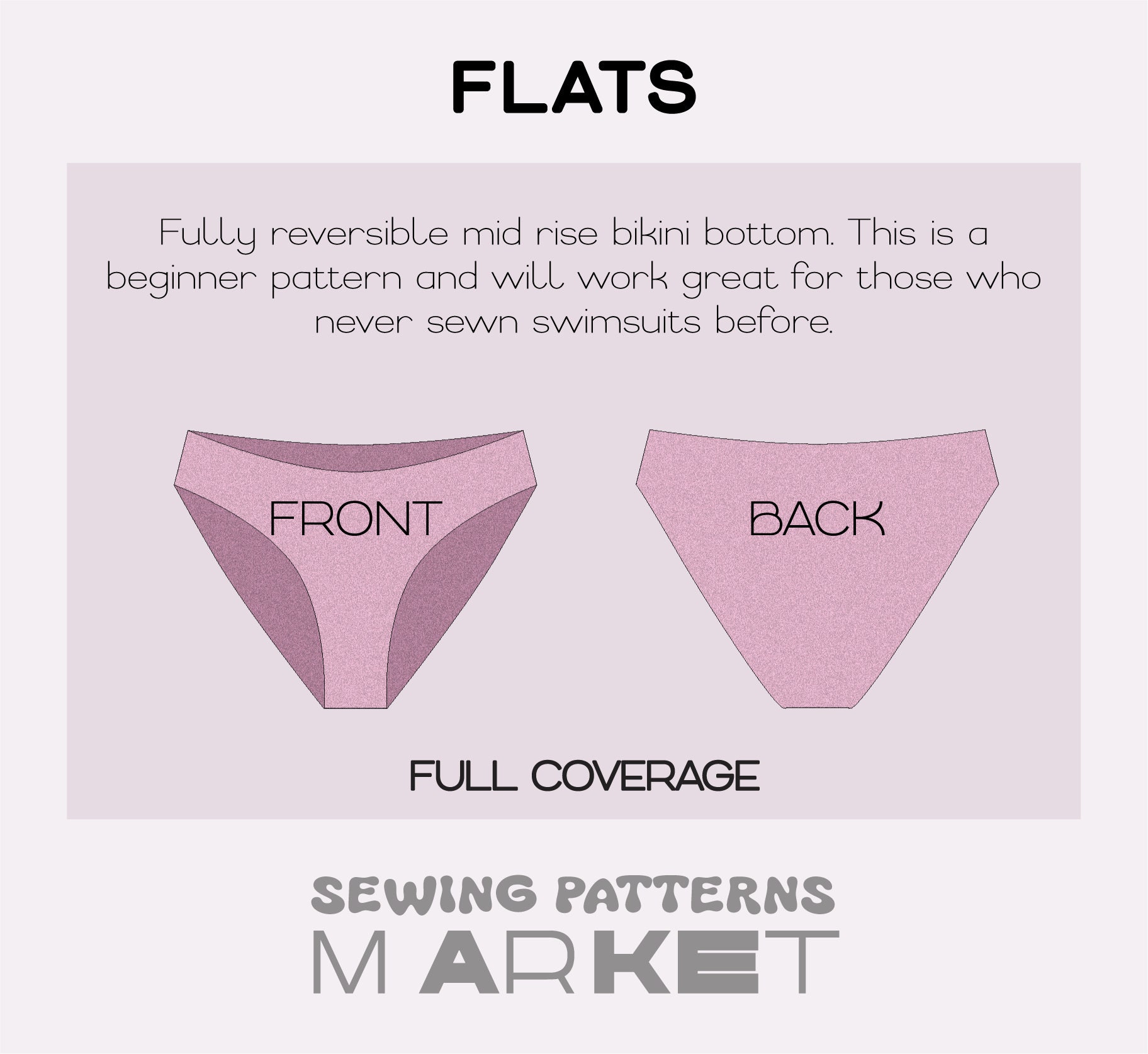 Bikini Sewing Pattern BEGINNER, Plus Size Swimsuit Full Coverage, Women ...