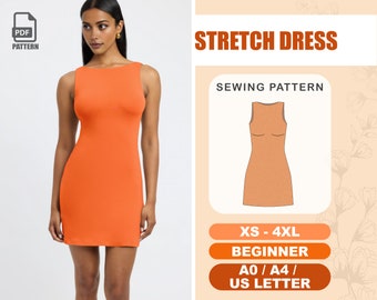 Bodycon Dress Sewing Pattern XS-XL Instant Download Easy Digital PDF - Etsy
