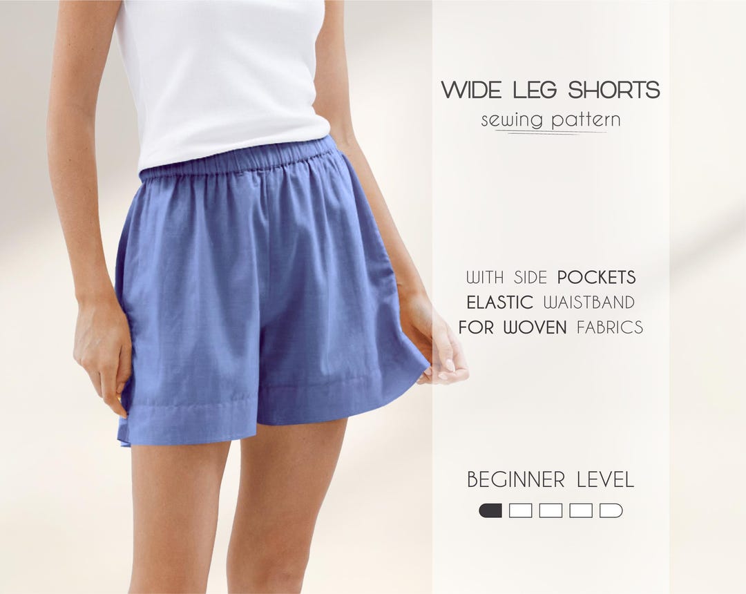 Easy Shorts Pattern, Wide Leg Shorts Pattern, Women's Shorts Sewing ...