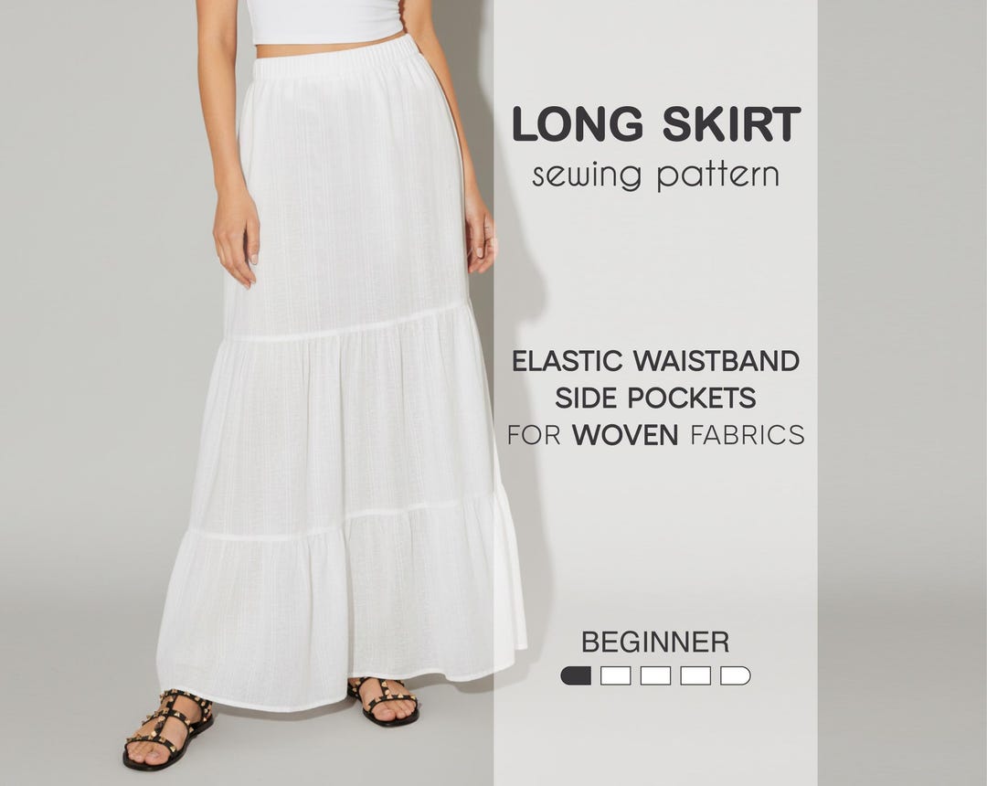Long Skirt Sewing Pattern for Women, Linen Skirt Pattern, Maxi Skirt ...