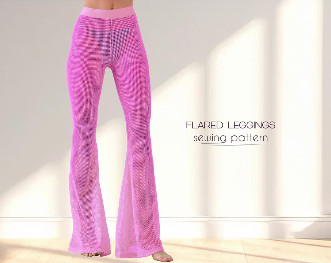 Flared Leggings Sewing Pattern Beginner Bell Bottom Pants, Easy Pants ...