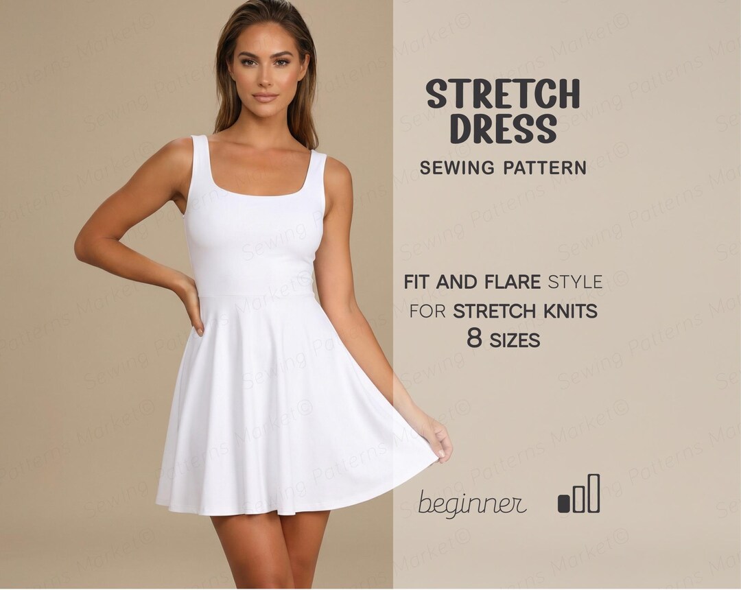 Flared Dress Sewing Pattern, Skater Dress Pattern, Fit and Flare Dress ...