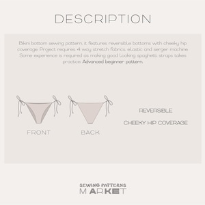 Side Tie Bikini PDF Pattern for Beginners, Simple Swimsuit Sewing ...