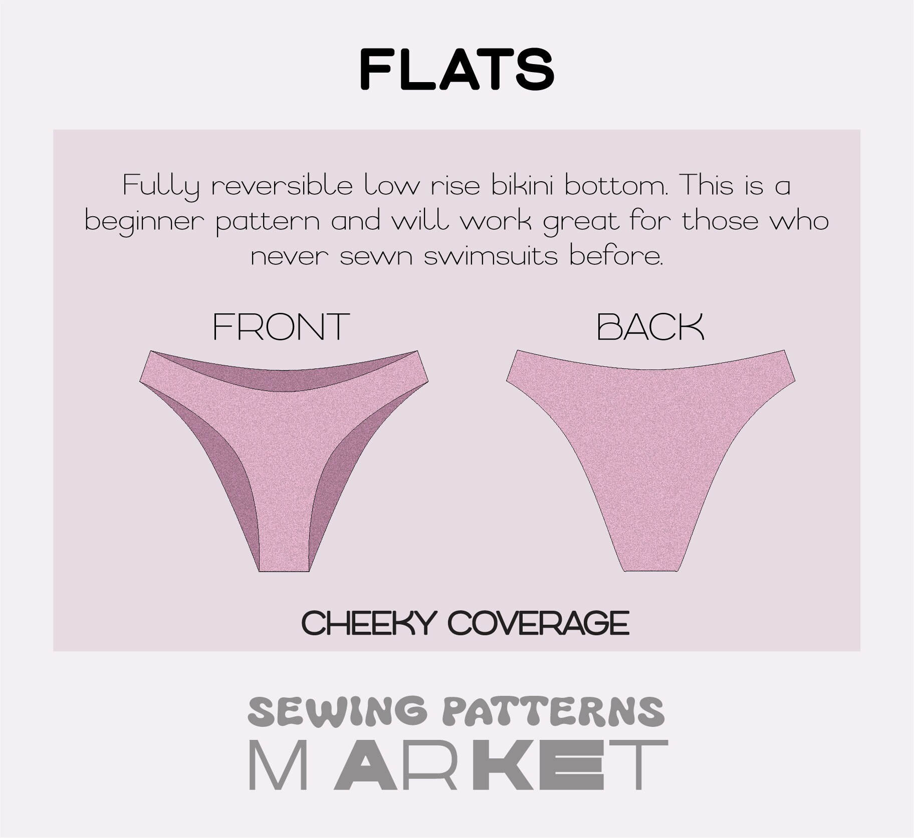 Bikini Sewing Pattern for Women, Bikini Bottom PDF Pattern, Easy ...