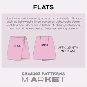 Simple Skirt Pattern, Wrap Skirt Sewing Pattern, Linen Skirt Beginner ...
