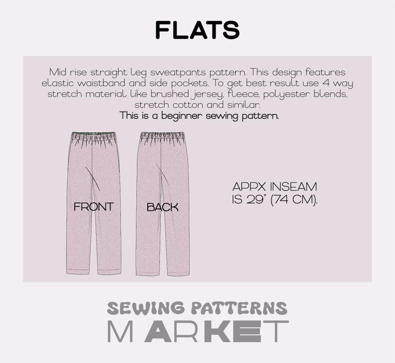 Sweatpants for Women Sewing Pattern BEGINNER Pants PDF Pattern, Pajama ...