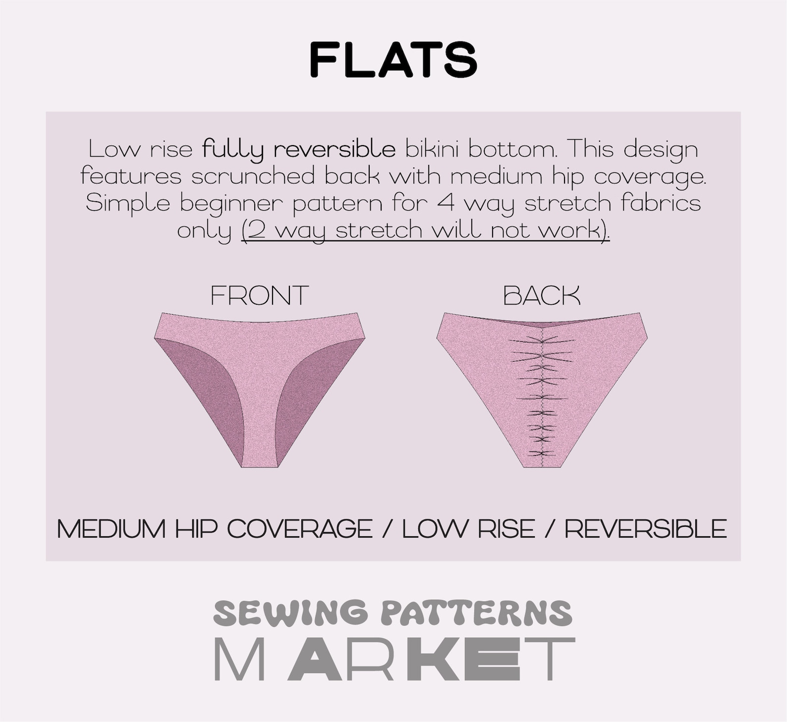 Bikini Sewing Pattern for Beginners, Scrunched Bikini PDF Pattern ...
