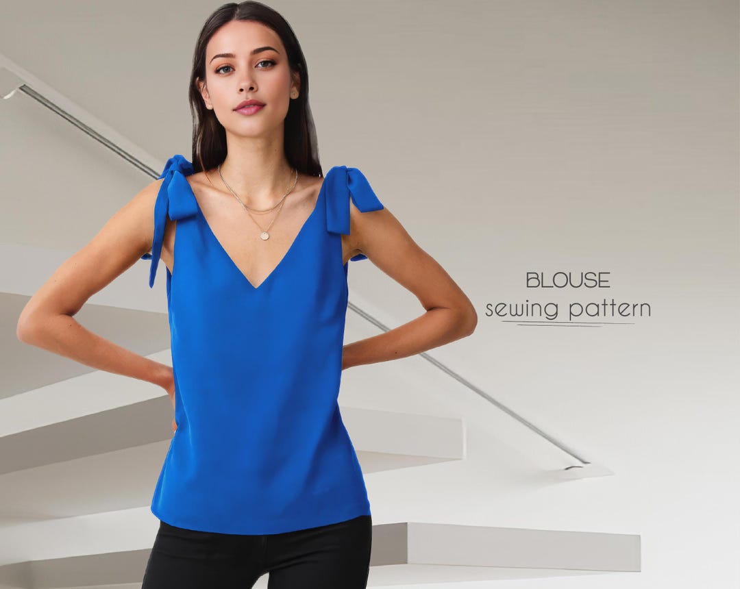 Blouse Sewing Pattern, Sleeveless Top PDF Pattern, Women Top Beginner ...
