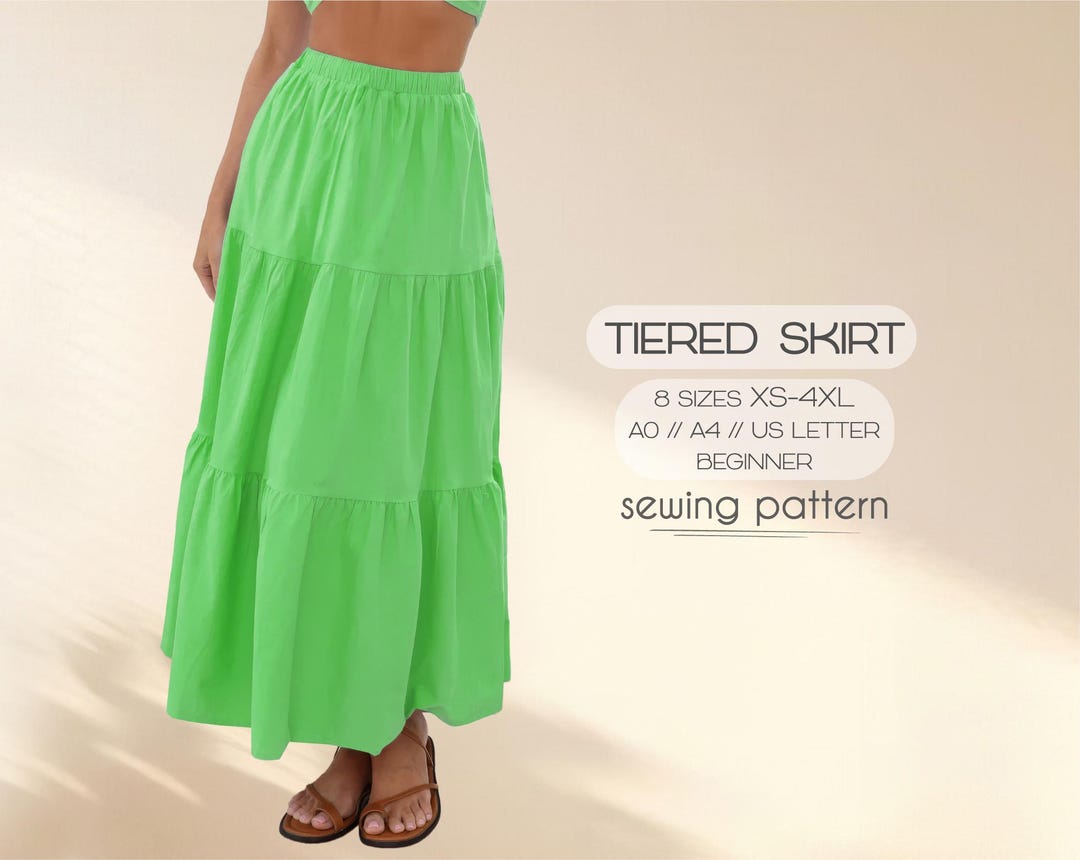 Flared Skirt Sewing Pattern Beginner Pattern Skirt With Pockets, Maxi ...