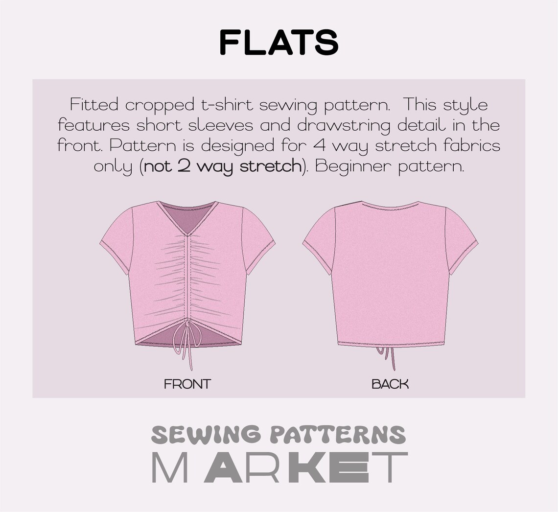 Cropped Top Pattern Beginner Crop Top Sewing Pattern, Plus Size Top PDF ...