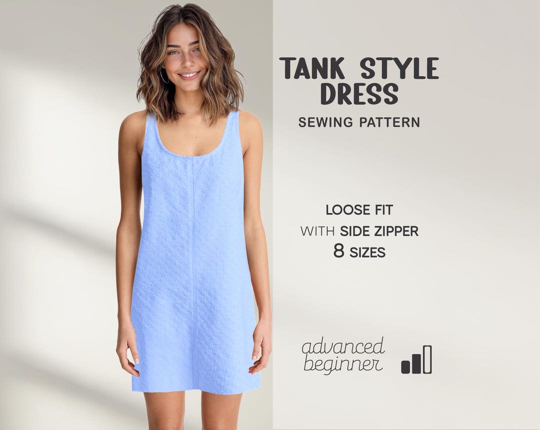Dress Sewing Pattern, Short Dress PDF Pattern, Simple Women Dress ...