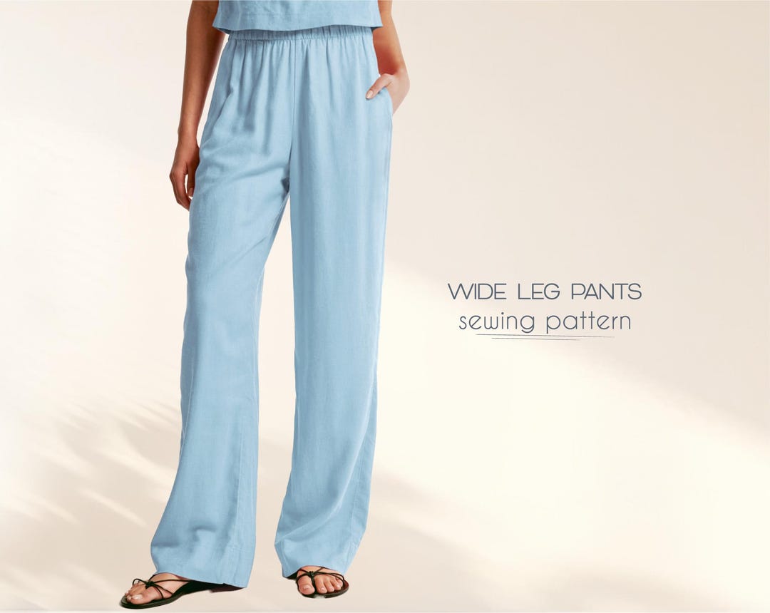 Wide Leg Pants Sewing Pattern for Women Linen Pants Beginner Pattern ...