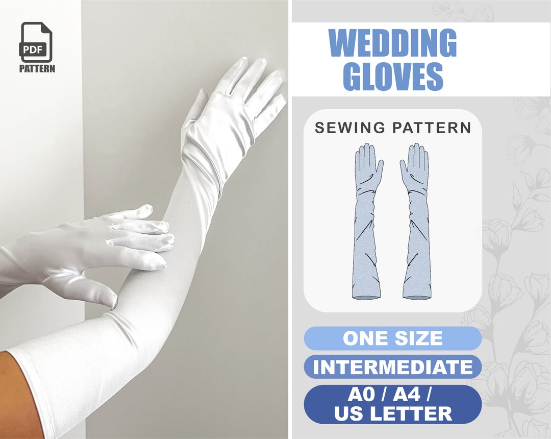 Wedding Gloves Pattern, Long Gloves Sewing Pattern, Bride Gloves PDF ...