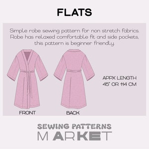 Women Robe Sewing Pattern, Wrap Dress Pattern, Bath Robe Beginner ...