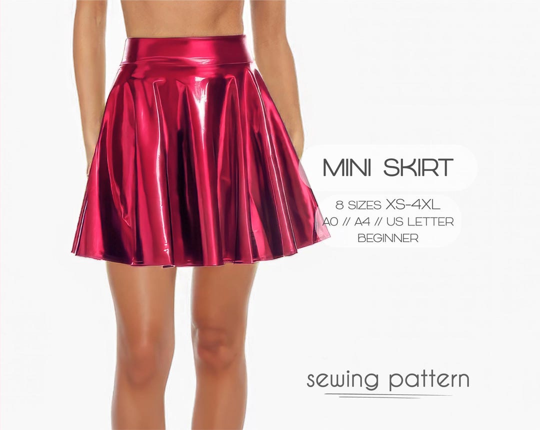 Mini Skirt Pattern for Beginners, Short Circle Skirt Pattern, Skater ...