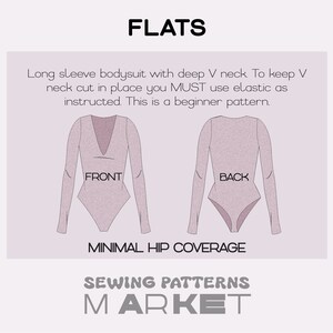 Bodysuit Sewing Pattern Swimsuit Womens Digital Patterns, Plus Size XS ...