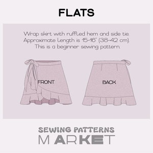 Flared Skirt Pattern, Ruffled Mini Skirt Pattern, Beginner Sewing Patterns, XS 4XL, Plus Size ...