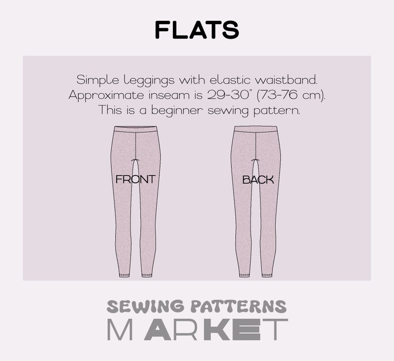 Simple Leggings Sewing Pattern for Women, Beginner Level, Size XS - 4XL ...