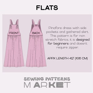 Pinafore Dress Pattern, Beginner Jumper Dress Sewing Pattern, Womens ...