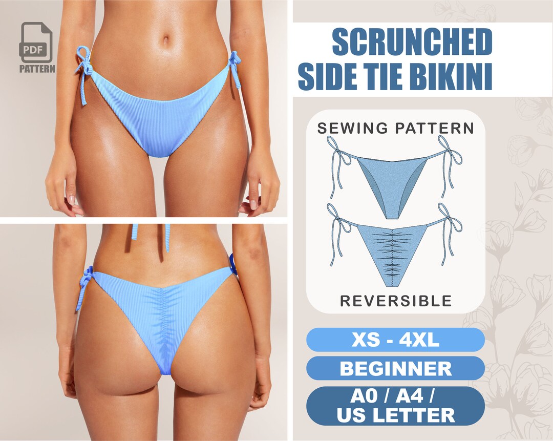 Bikini Pattern Beginner Side Tie Bikini Sewing Pattern Brazilian