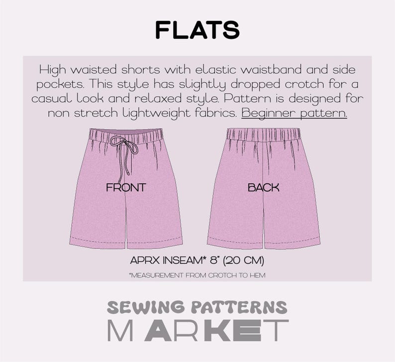 Simple Shorts Pattern for Women Shorts Beginner Sewing Pattern, Bermuda ...