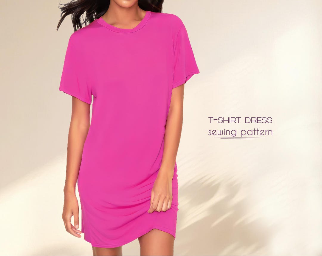 T-shirt Dress Pattern, Easy Dress PDF Pattern, Plus Size Dress, Digital ...