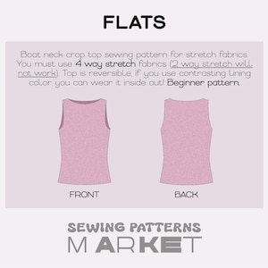 Tank Top Sewing Pattern for Women XS - 4XL, Crop Top Top Beginner ...