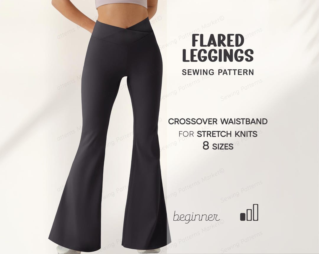Flared Pants Sewing Pattern, Flare Leggings Pattern, Bell Bottom Pants ...