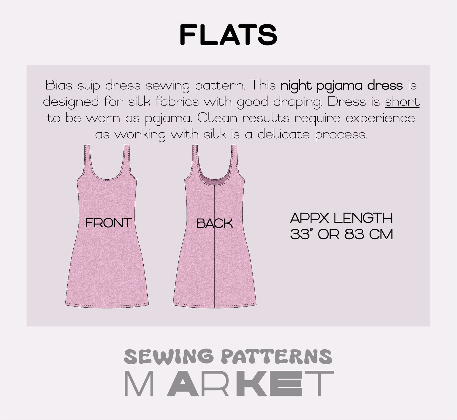 Slip Dress Pattern, Silk Dress Sewing Pattern, Beginner Dress Pattern ...