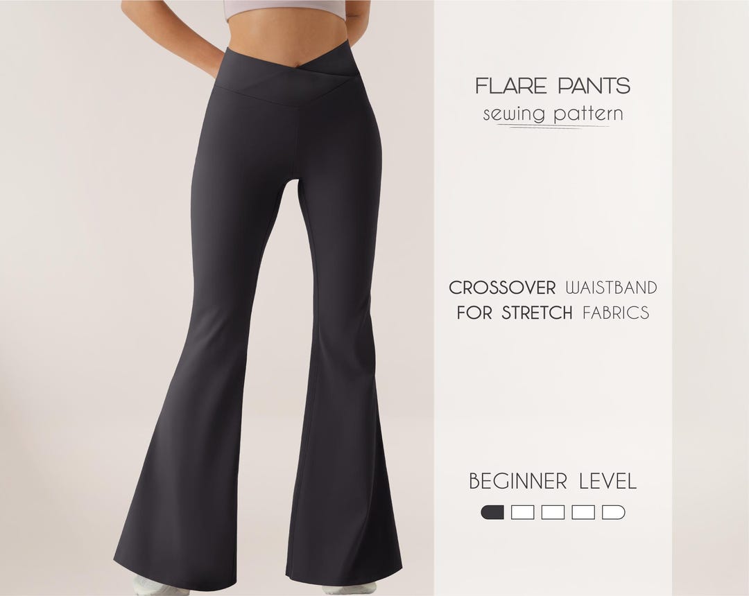 Flared Pants Sewing Pattern, Flare Leggings Pattern, Bell Bottom Pants ...