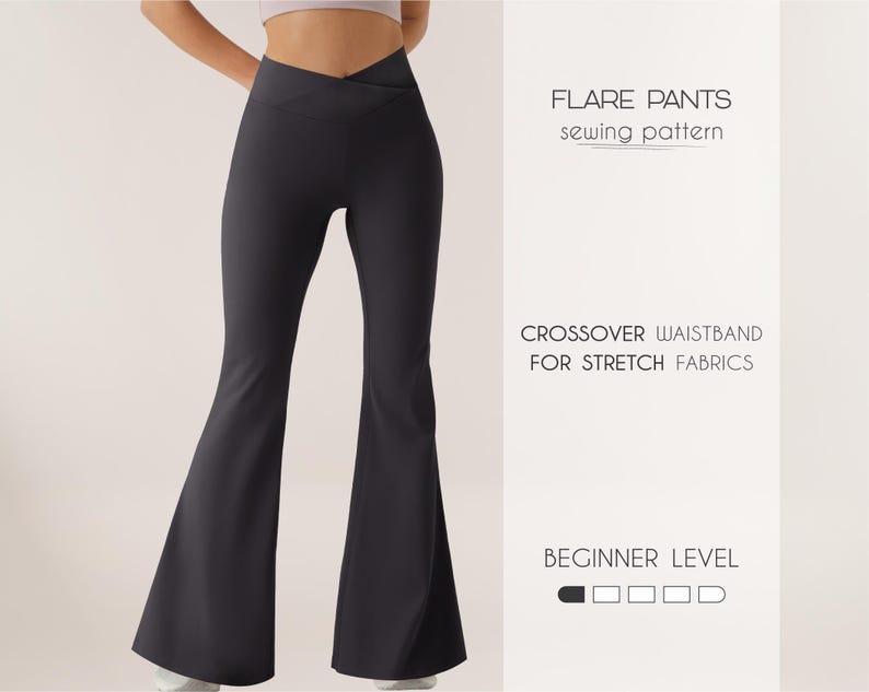 Flared Pants Sewing Pattern, Flare Leggings Pattern, Bell Bottom Pants ...