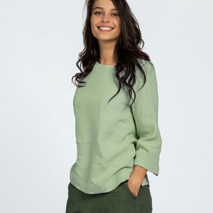 Linen Blouse Sewing Pattern, Summer Top Beginner Pattern, Women Tunic ...