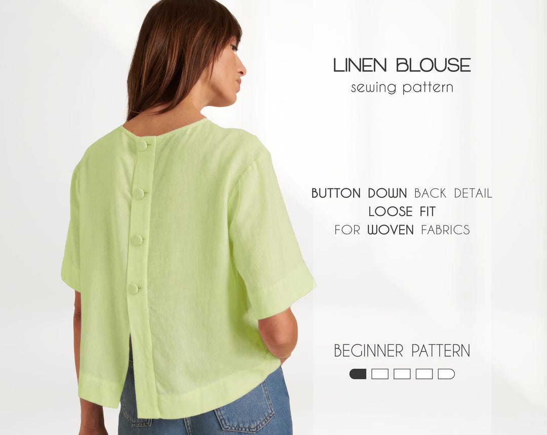 Linen Top Sewing Patterns for Women, Simple Top Pattern for Beginners ...