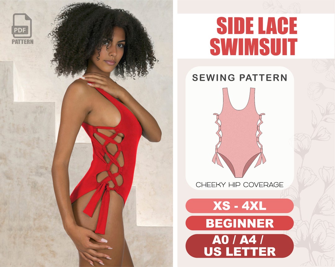Bikini Sewing Pattern, Cutout Bodysuit Pattern, One Piece Swimsuit Pattern, Women Bathing Suit ...