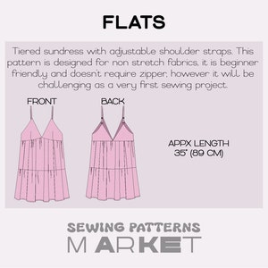 Sundress Pattern, Women Dress Sewing Pattern XS - 4XL, Flared Summer ...