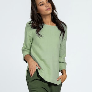 Linen Blouse Sewing Pattern, Summer Top Beginner Pattern, Women Tunic ...