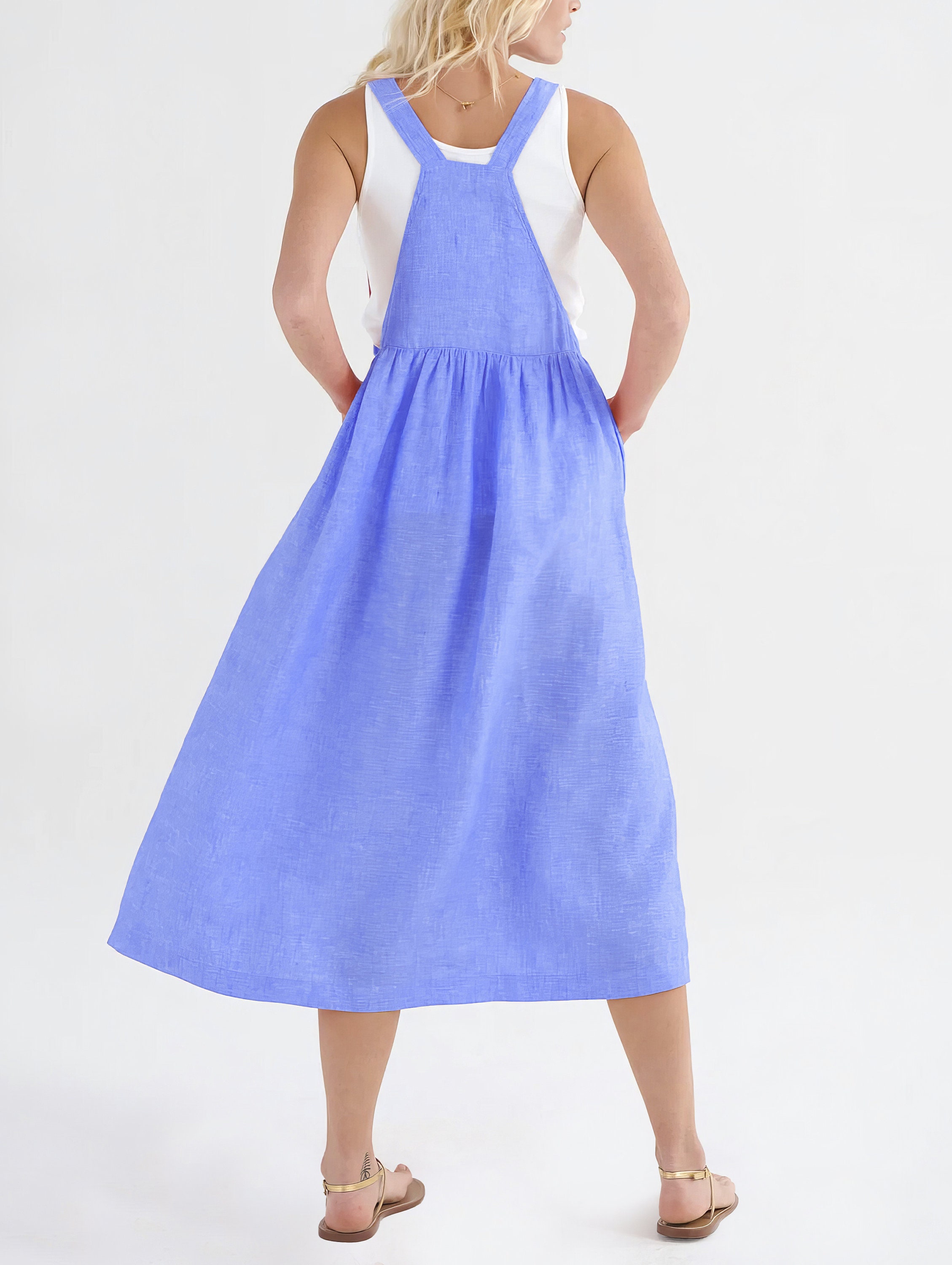 Pinafore Dress Pattern, Beginner Jumper Dress Sewing Pattern, Womens ...