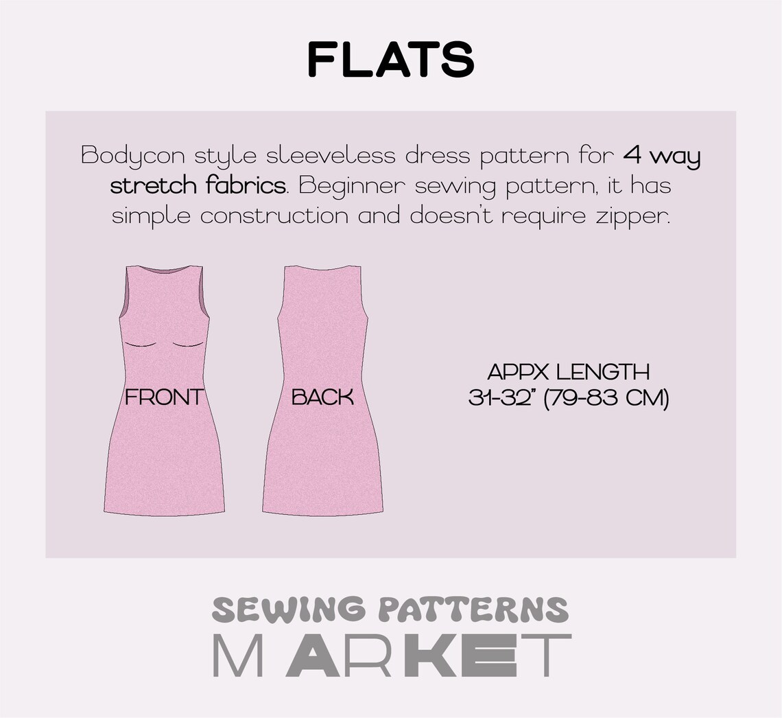 Bodycon Dress Pattern, Fitted Stretch Dress Pattern, Easy Dress Sewing ...