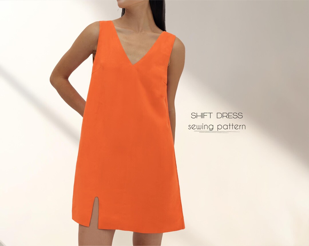 Dress Sewing Pattern Easy, Short Mini Dress Pattern, Plus Size Dress ...