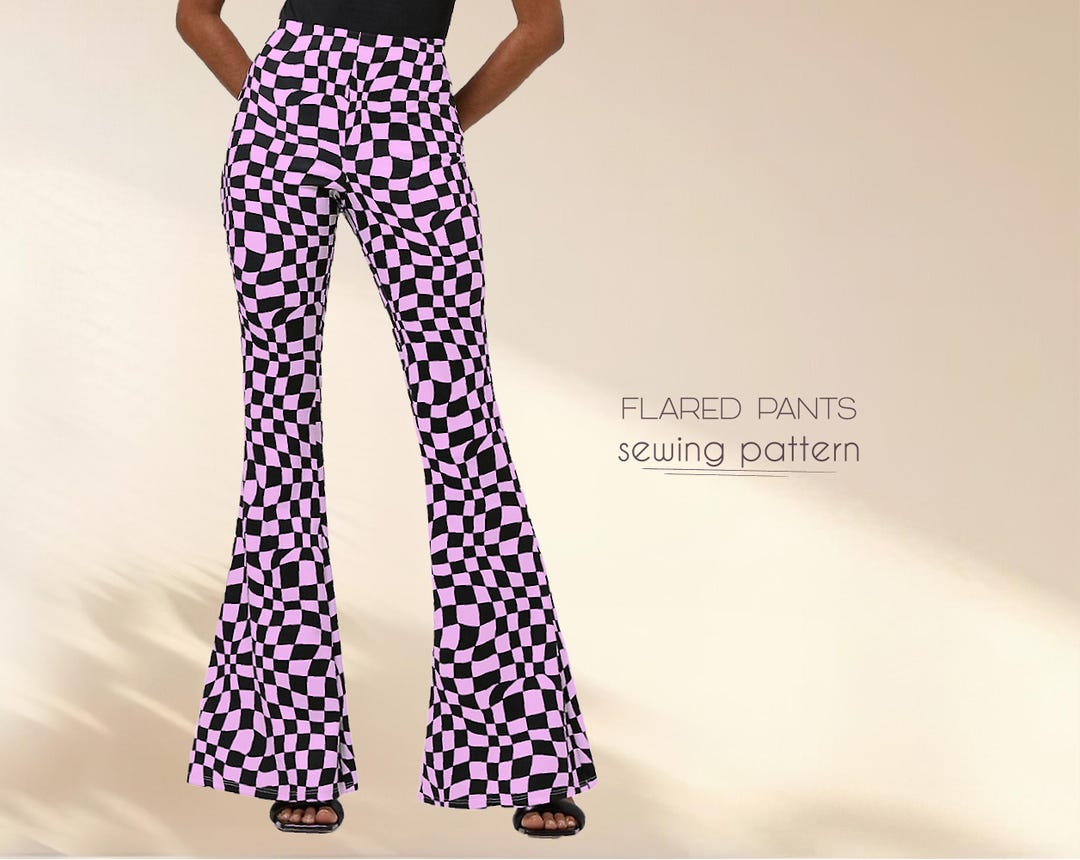 Flared Pants Sewing Pattern Beginner Level, Size XS - 4XL, Digital ...