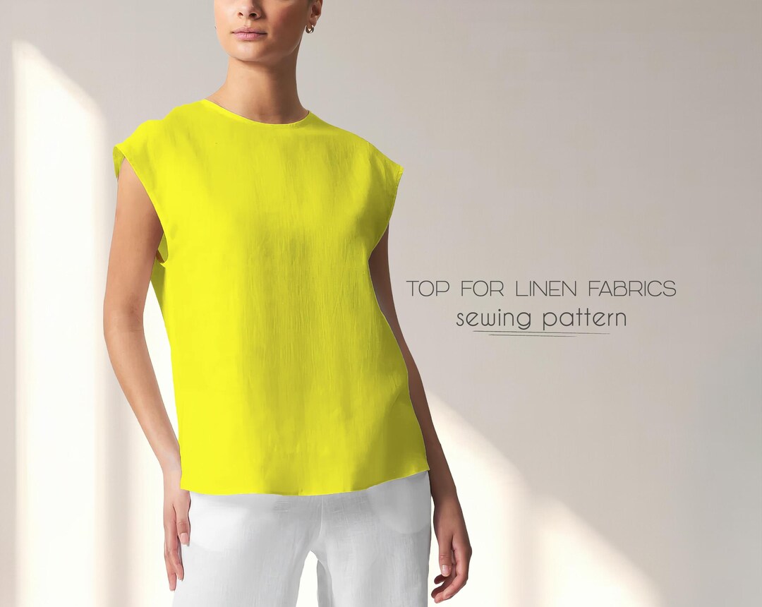 Linen Top Sewing Pattern, Sleeveless Shirt Pattern Beginner, Women ...