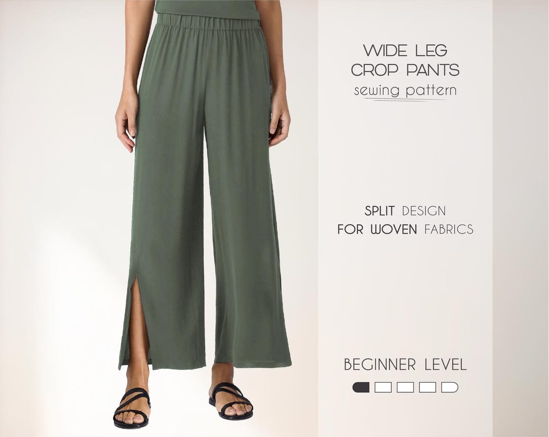 Crop Pants Pattern for Women, Pants Beginner Pattern, Culottes Pants ...