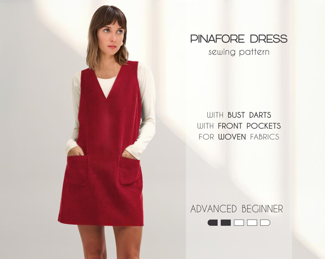 Pinafore Dress Sewing Pattern, Overall Dress Pattern, Jumper Dress ...