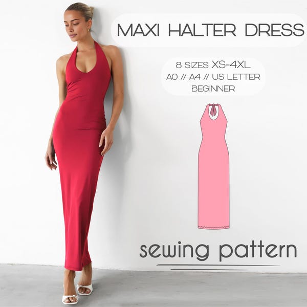 Halter Dress Pattern - Etsy