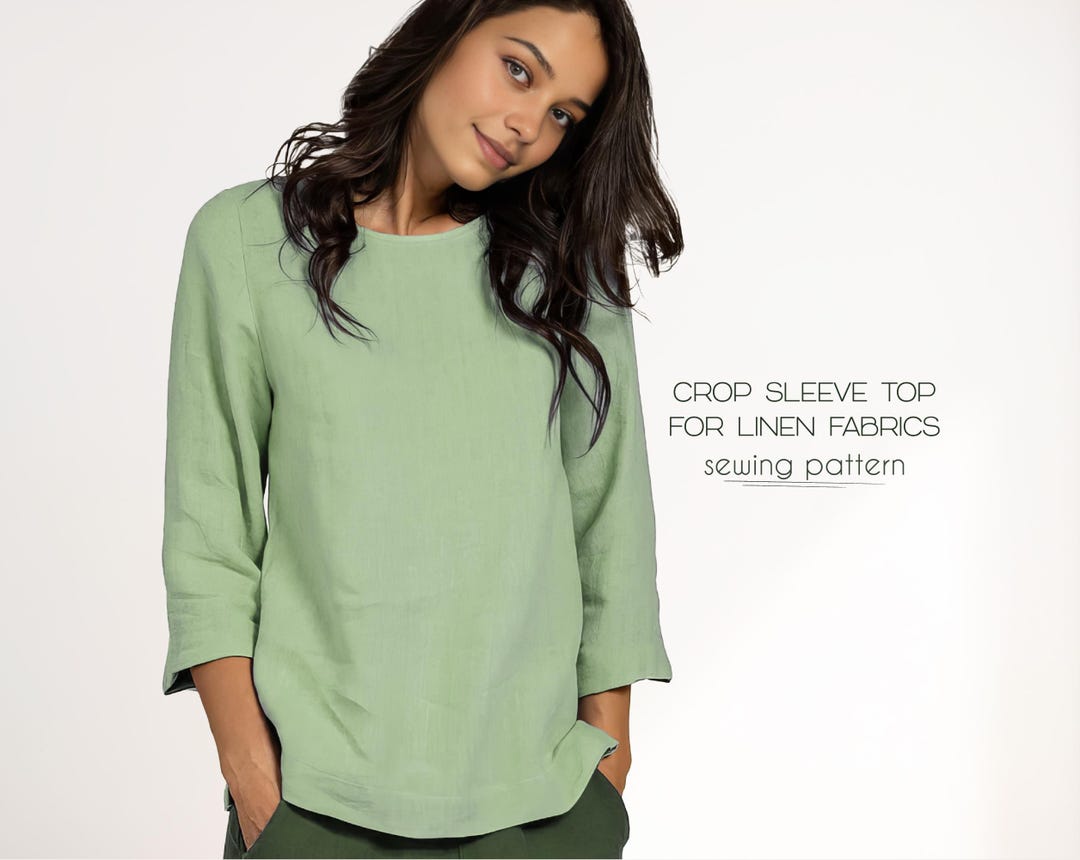 Linen Blouse Sewing Pattern, Summer Top Beginner Pattern, Women Tunic ...