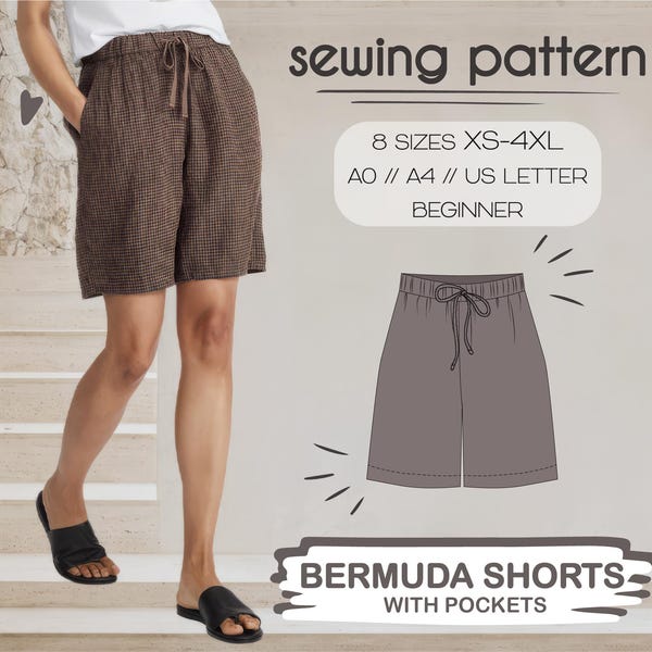 Bermuda Shorts Pattern - Etsy