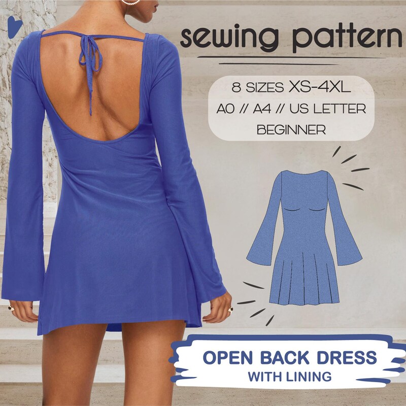 Open Back Dress - Etsy