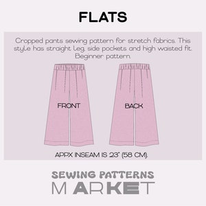 Crop Pants Sewing Pattern, Capri Pants With Pockets Pattern, XS - 4XL, Women Pants Beginner ...
