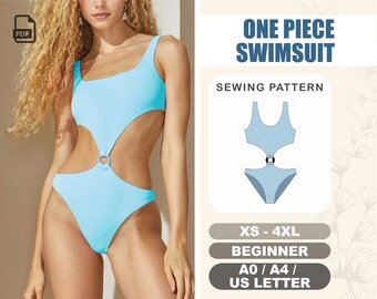 Bikini Sewing Pattern XS 4XL, Beginner Swimsuit Pattern, Swimwear Patterns, Plus Size Bathing ...