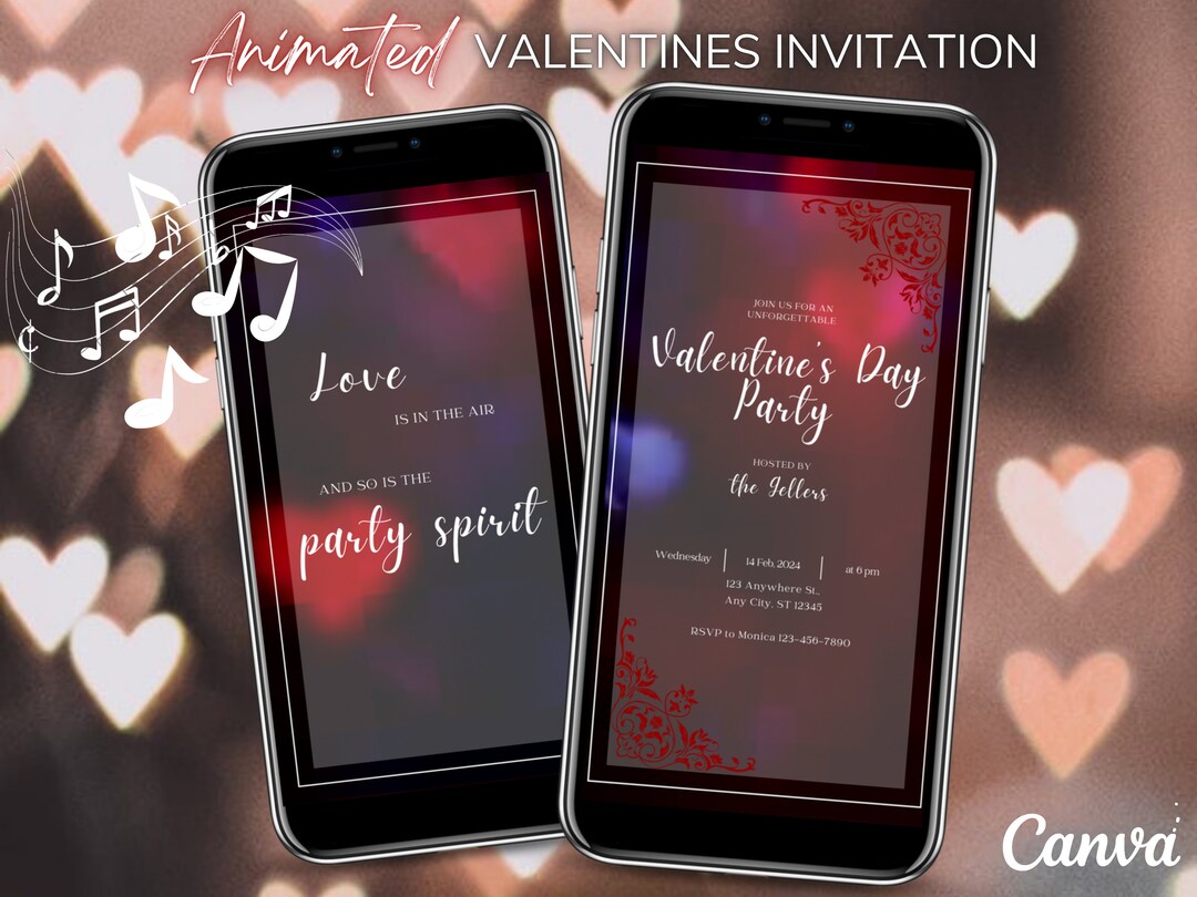 EDITABLE Digital Valentine Invitation, Electronic Valentine Party ...